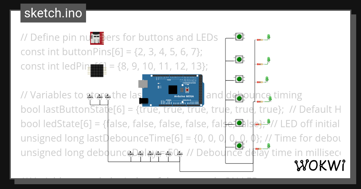 Leds ON /OFF - Wokwi ESP32, STM32, Arduino Simulator