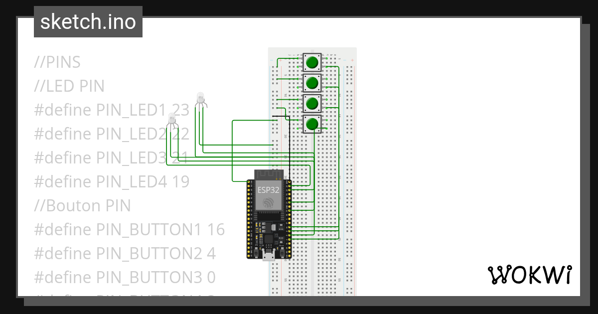 SIMON - Version Copilot - Wokwi ESP32, STM32, Arduino Simulator