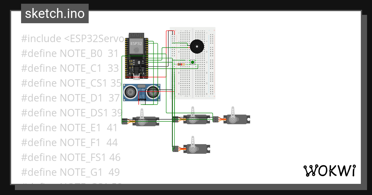 otto le petit robot - Wokwi ESP32, STM32, Arduino Simulator