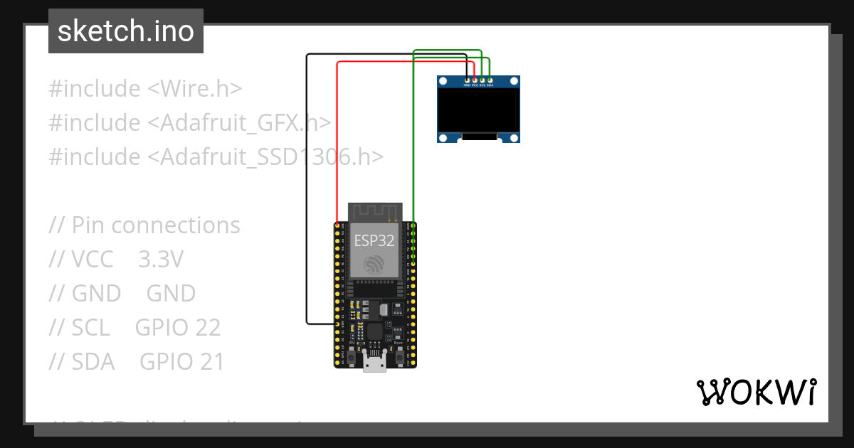 Displaying Words In Oled Diplay Wokwi Esp32 Stm32 Arduino Simulator 