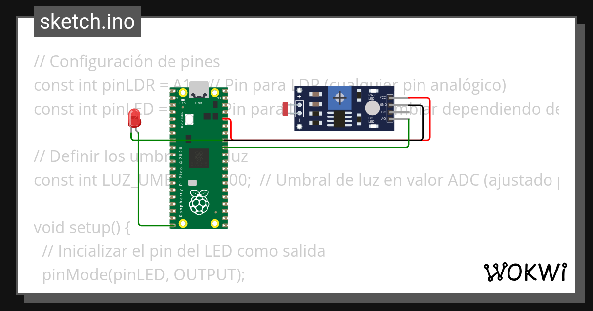 LDR Sensor - Wokwi ESP32, STM32, Arduino Simulator