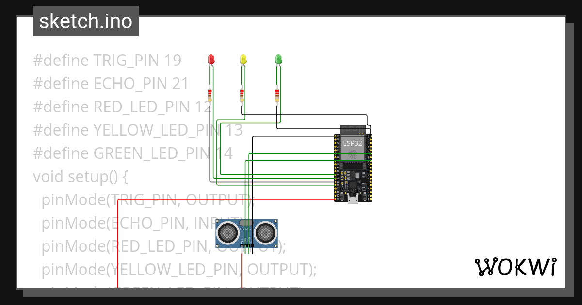 ไฟจราจรจำลอง Wokwi Esp32 Stm32 Arduino Simulator