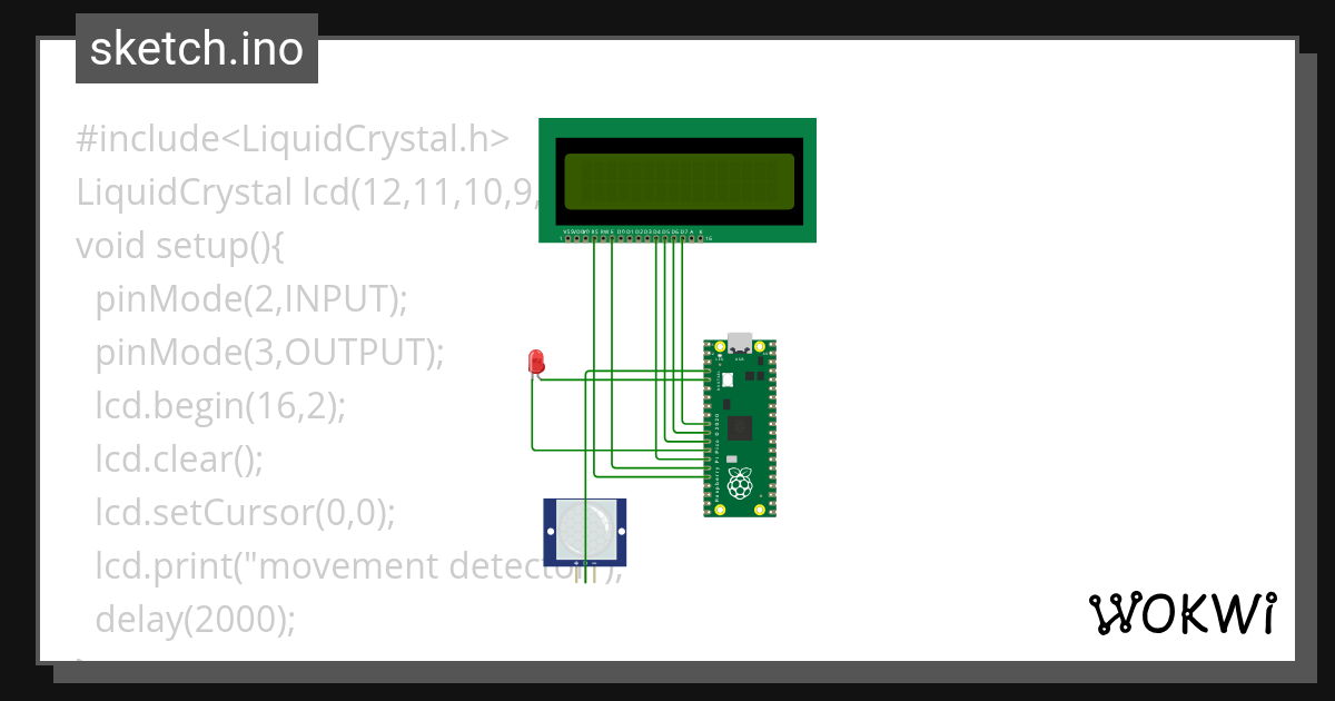 Pir Sensor Copy Wokwi Esp32 Stm32 Arduino Simulator