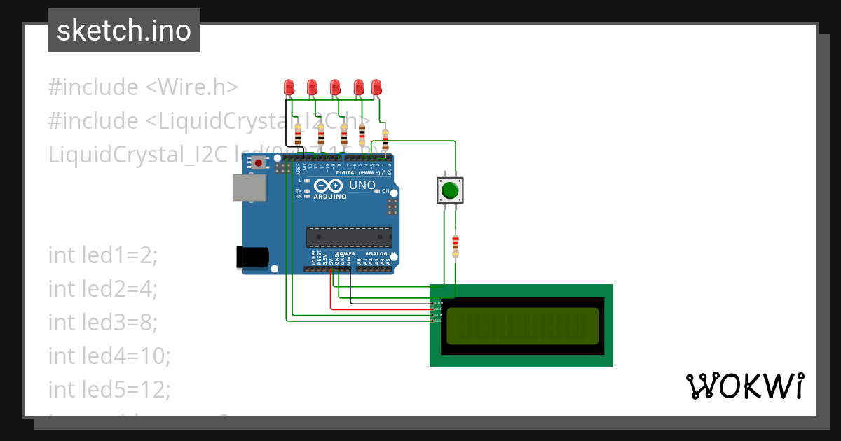SERVO BUZZER LED LCD - Wokwi ESP32, STM32, Arduino Simulator