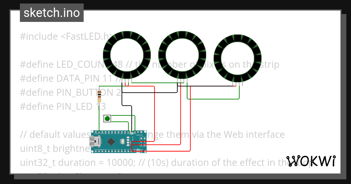 FastLED_P1 - Wokwi ESP32, STM32, Arduino Simulator