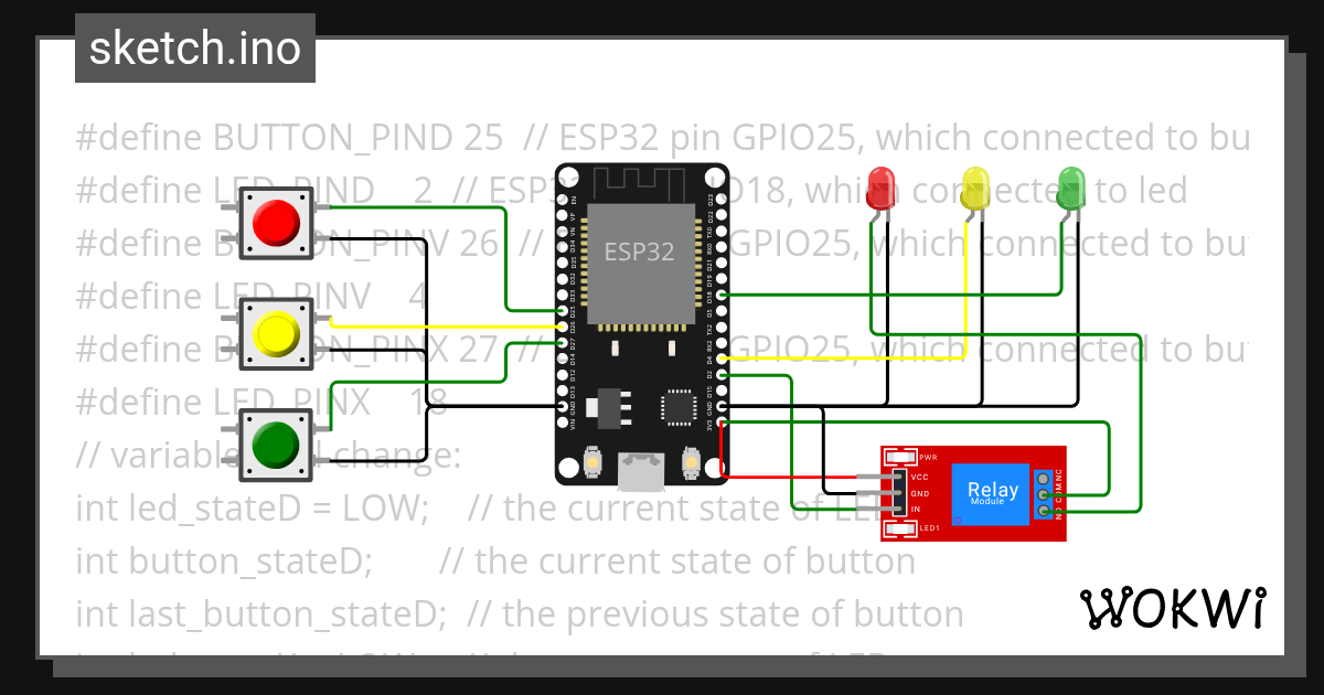 BAI 2.2 ESP32-Button RELAY - Wokwi ESP32, STM32, Arduino Simulator