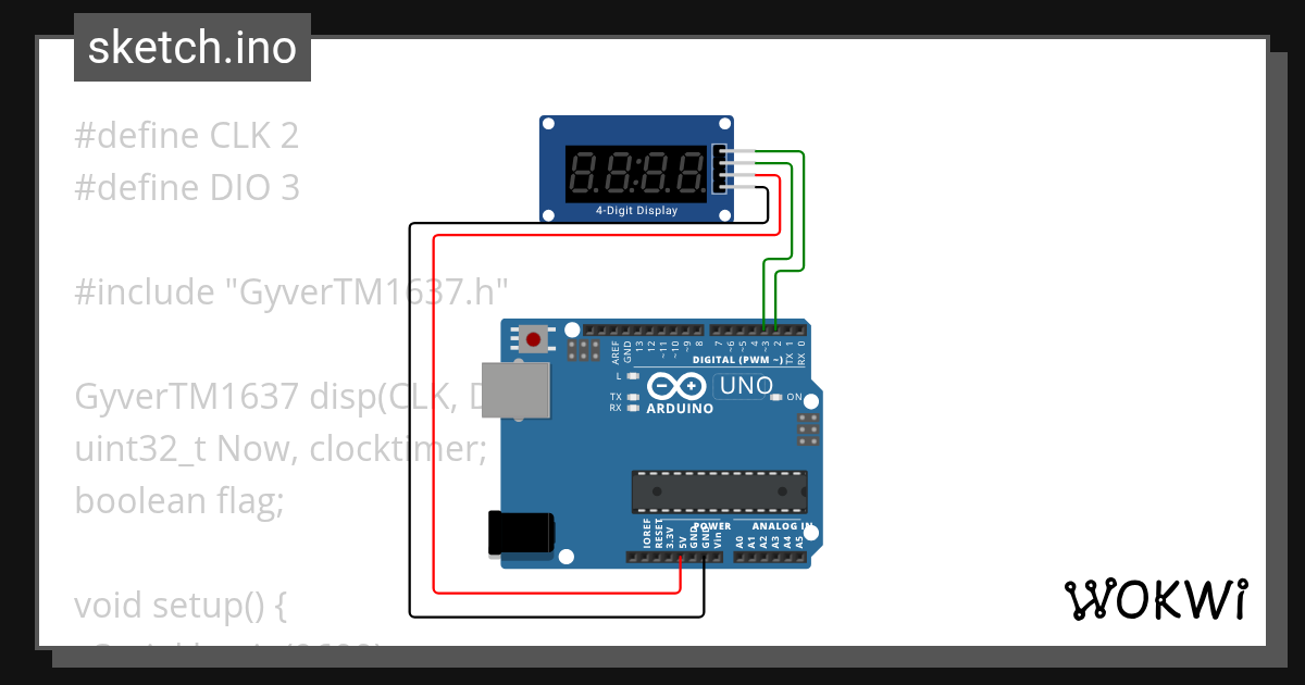 TM1637 Welcome Banner - Wokwi ESP32, STM32, Arduino Simulator