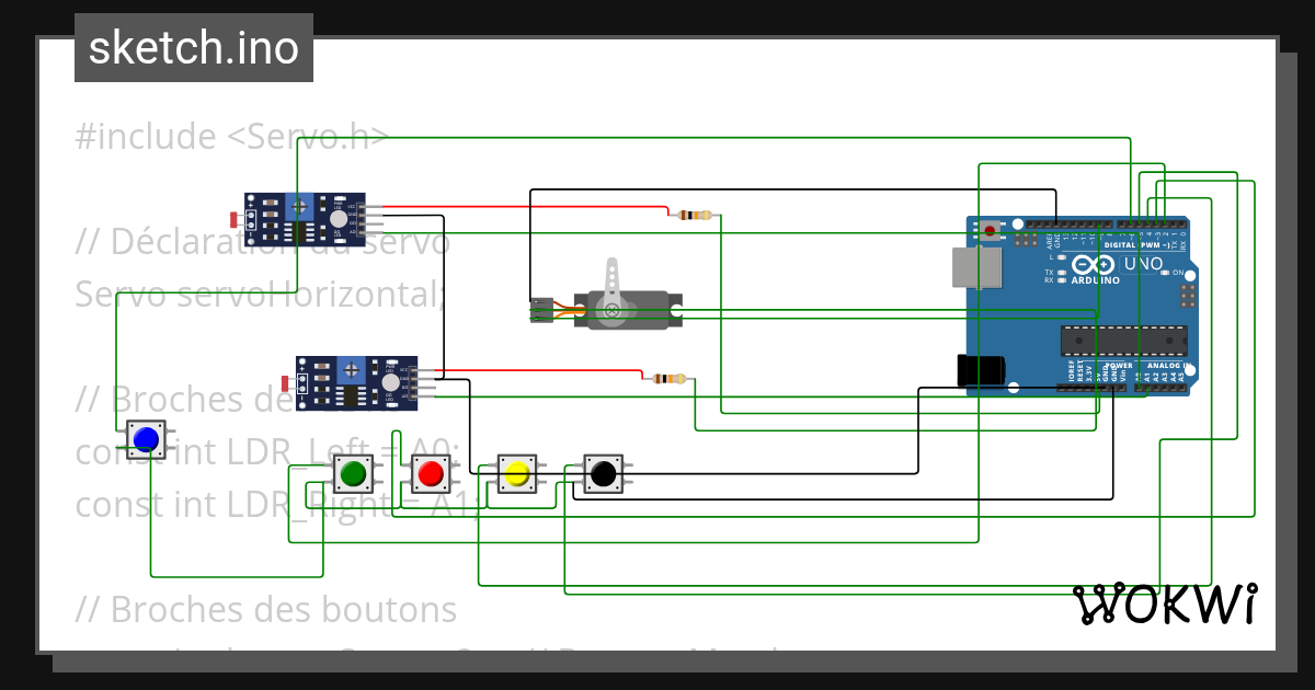 mini traqueur solaire Copy (2) - Wokwi ESP32, STM32, Arduino Simulator