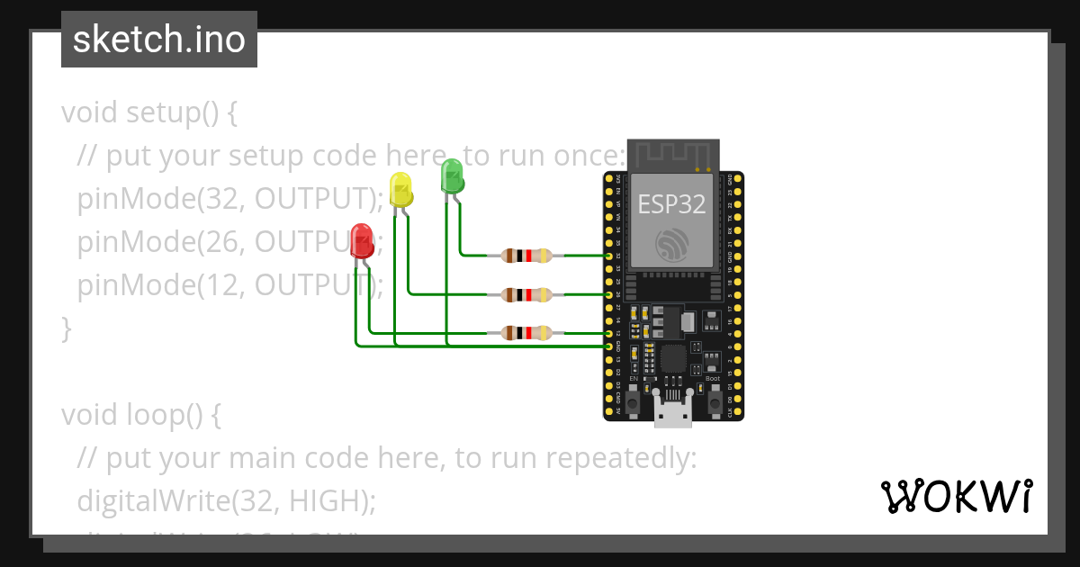 latihan 4 - Wokwi ESP32, STM32, Arduino Simulator