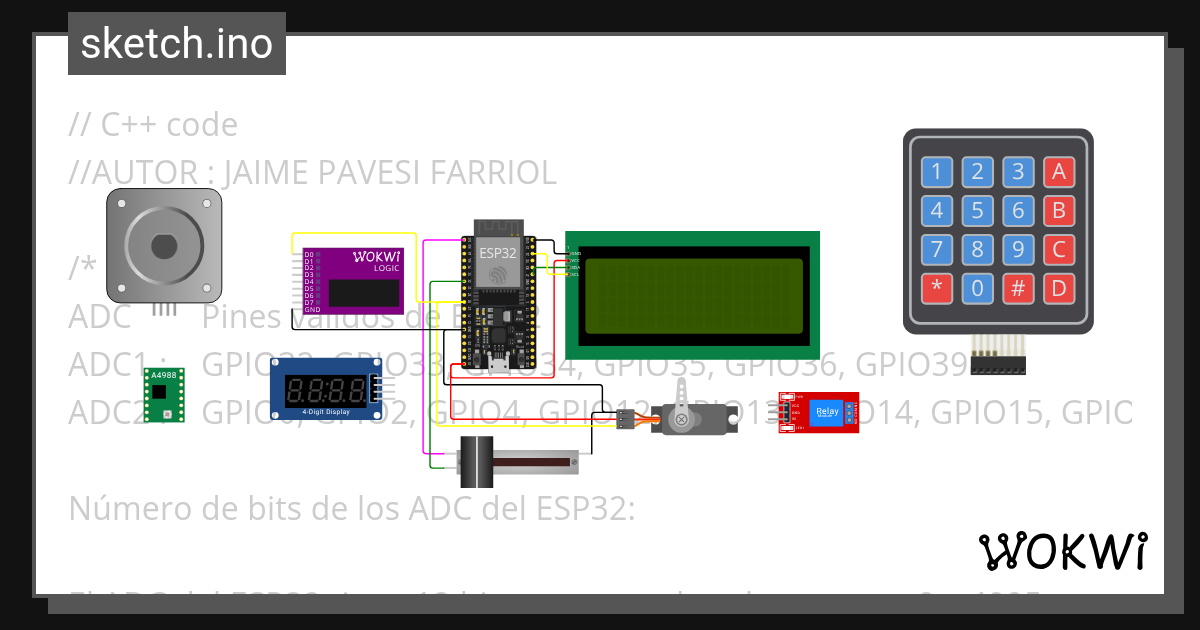 Servo + Wokwi Logic + Stepper (JP) - Wokwi ESP32, STM32, Arduino Simulator