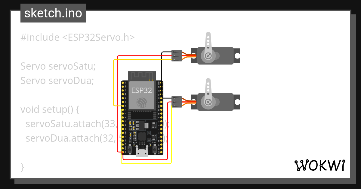 OUTPUT SERVO - Wokwi ESP32, STM32, Arduino Simulator