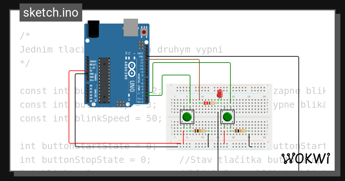 Blikajici Dioda Wokwi Esp32 Stm32 Arduino Simulator 0774