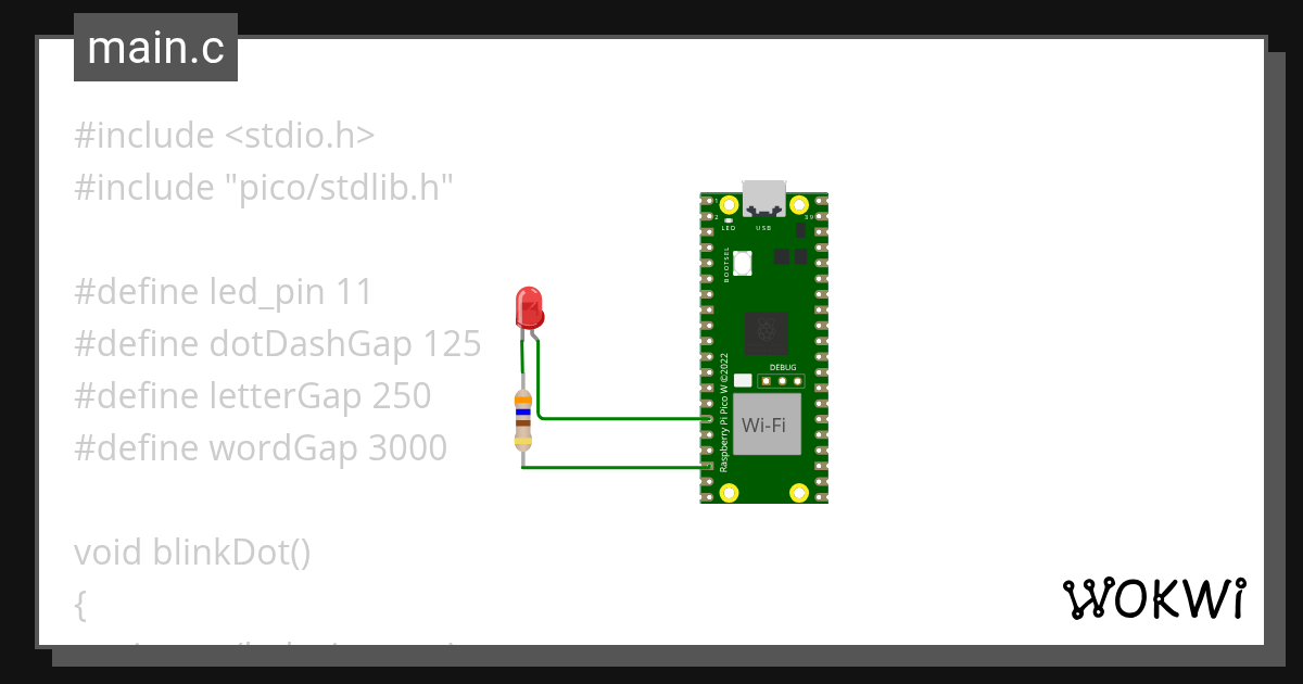 led-sos - Wokwi ESP32, STM32, Arduino Simulator