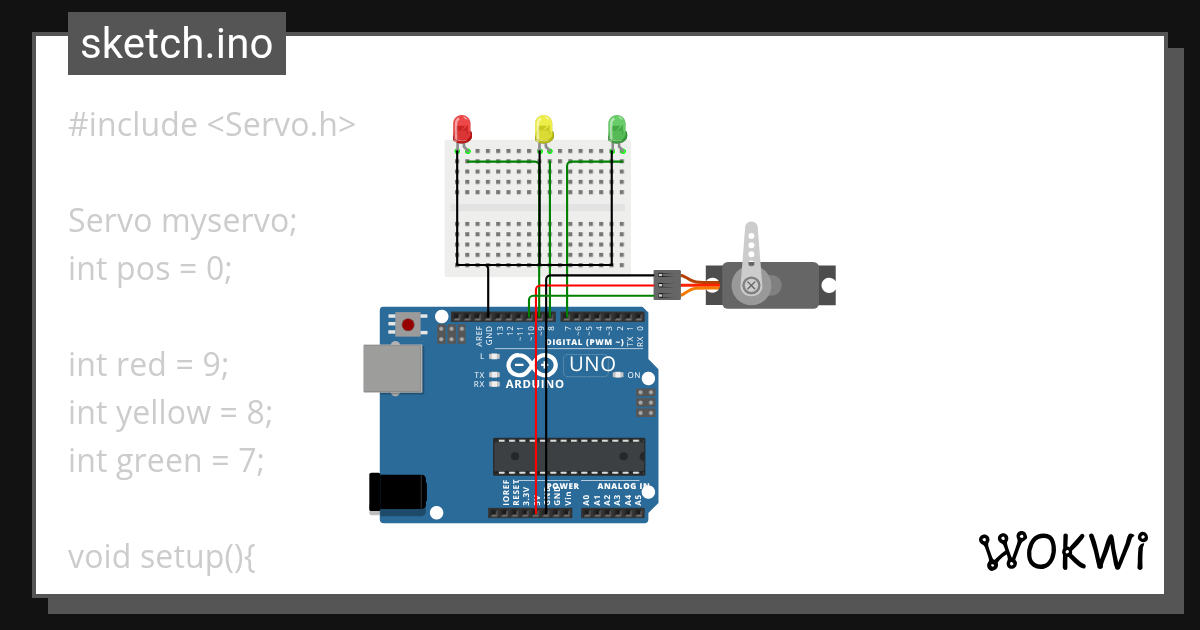Traffic Light With Barrier Wokwi Esp32 Stm32 Arduino Simulator