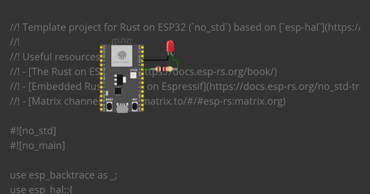 Rust on Wokwi - Online ESP32, STM32, Arduino Simulator Rust on Wokwi - Online ESP32, STM32, Arduino Simulator