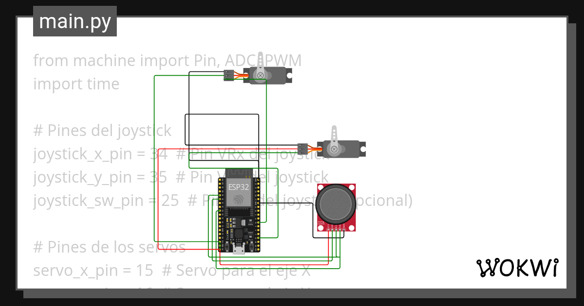 CONTROL DE LOS SERVOS - Wokwi ESP32, STM32, Arduino Simulator