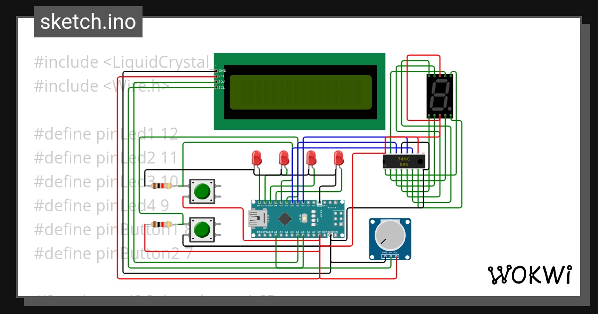 Latihan - 4 - switch case Copy (2) - Wokwi ESP32, STM32, Arduino Simulator