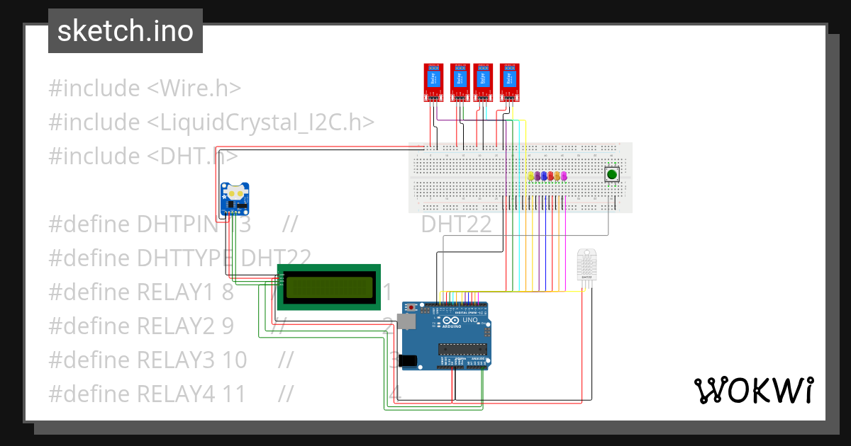 prj18 rtc dht button led relay1/13/1/25 - Wokwi ESP32, STM32, Arduino Simulator