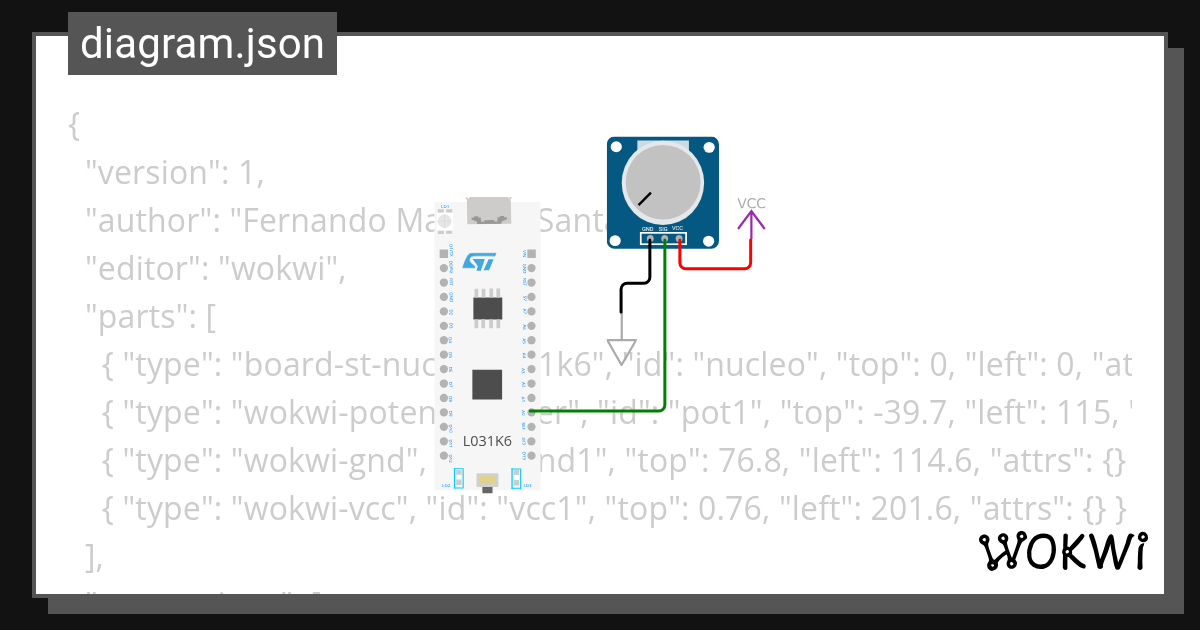 UART-ADC Nucleo-L031K6 (Aixt) - Wokwi ESP32, STM32, Arduino Simulator