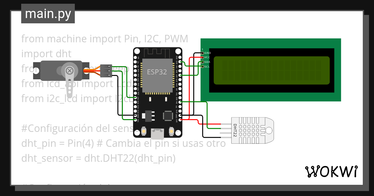 07-ESP-DHT22-LCD - Wokwi ESP32, STM32, Arduino Simulator