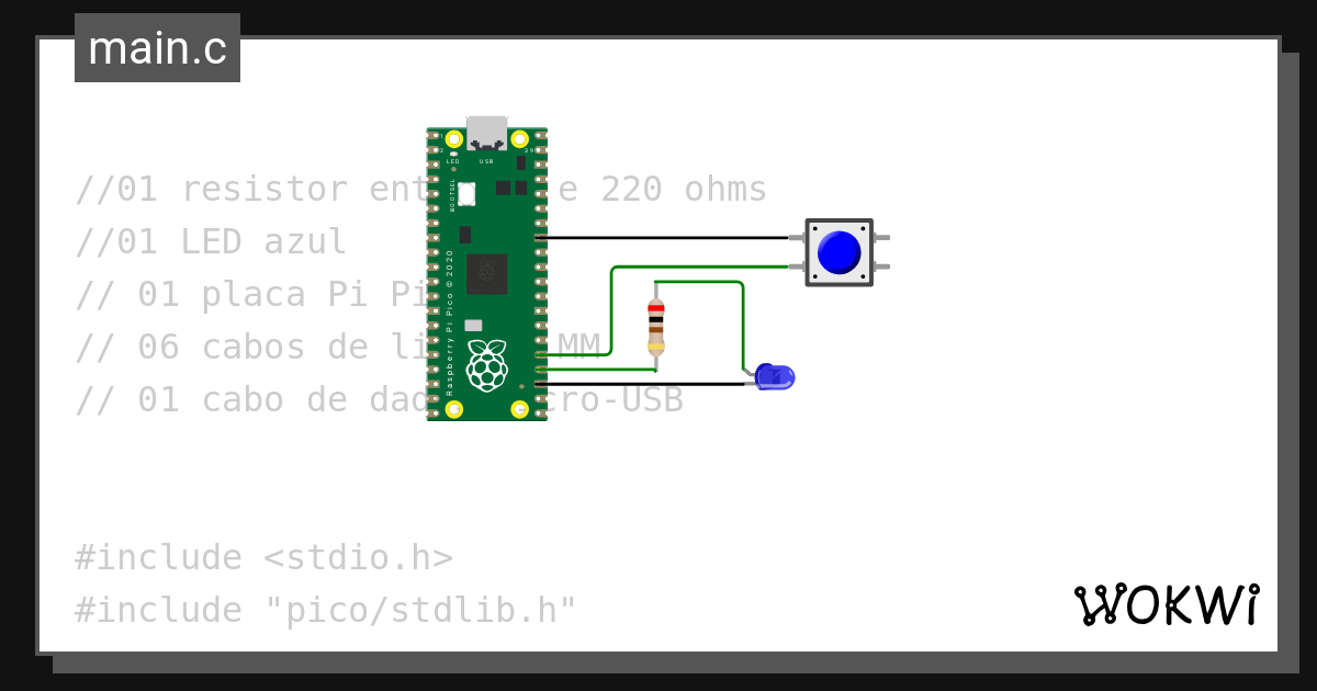 Toggle Led Pi Pico Wokwi Esp32 Stm32 Arduino Simulator