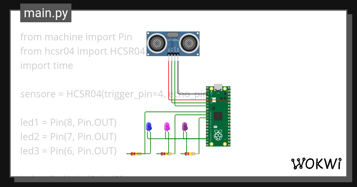 Lezione 7 - Libreria ultrasuoni Copy - Wokwi ESP32, STM32, Arduino Simulator