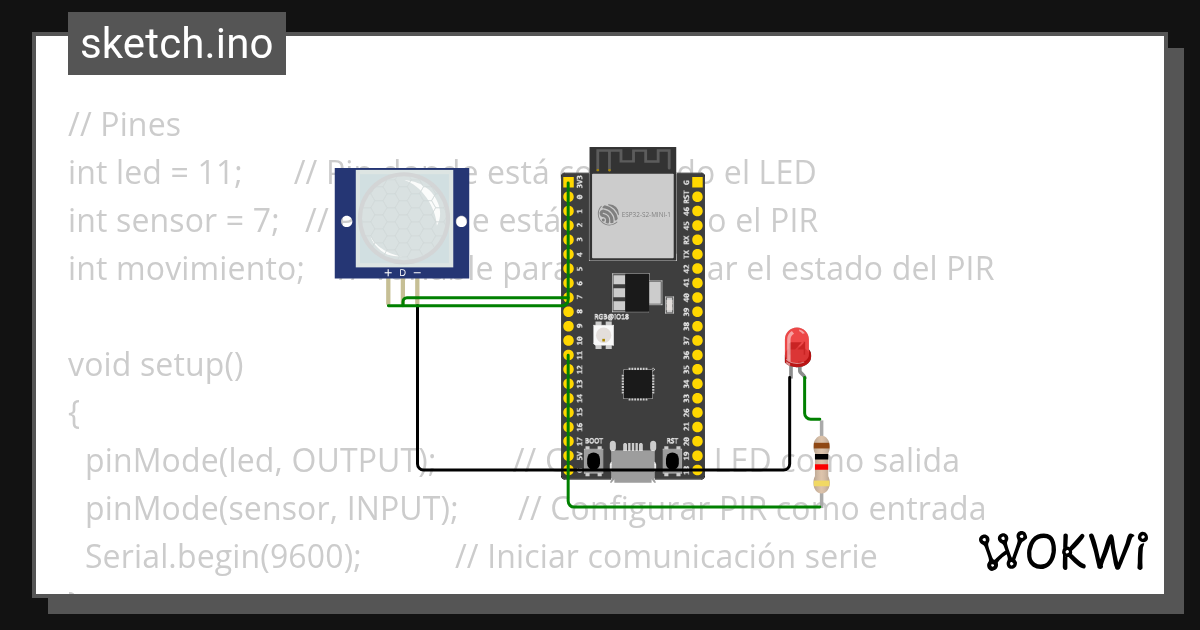 Sensor Pir Wokwi Esp32 Stm32 Arduino Simulator