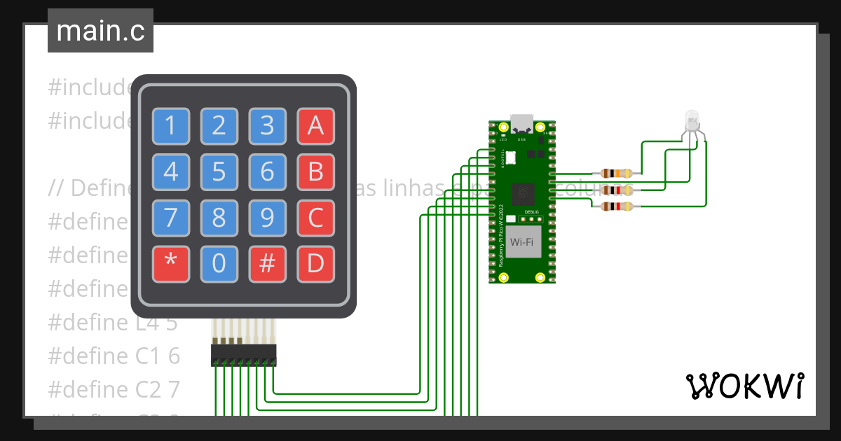 Exercicio_Teclado - Wokwi ESP32, STM32, Arduino Simulator