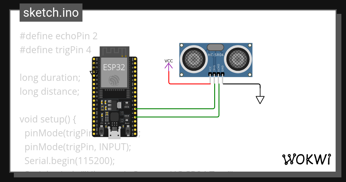 Distance Sensor Wokwi Esp32 Stm32 Arduino Simulator 4743
