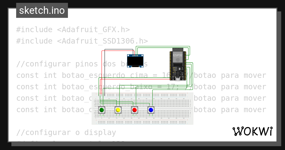 Pong Game Com Botões Wokwi Esp32 Stm32 Arduino Simulator 6965
