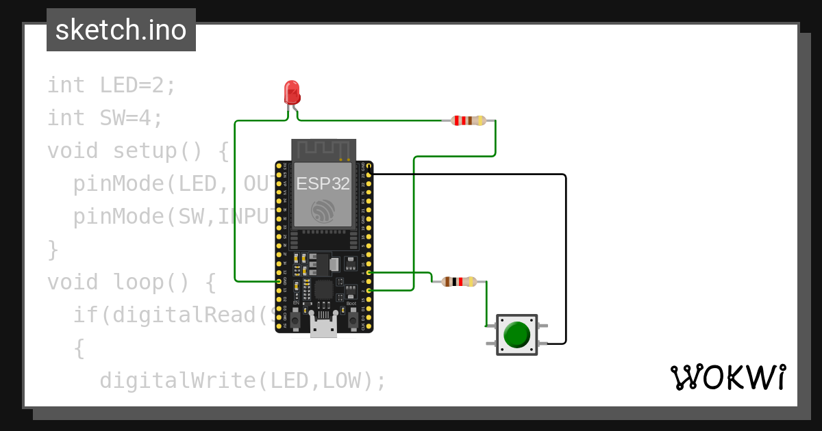 Led N Switch Wokwi Esp32 Stm32 Arduino Simulator 1190