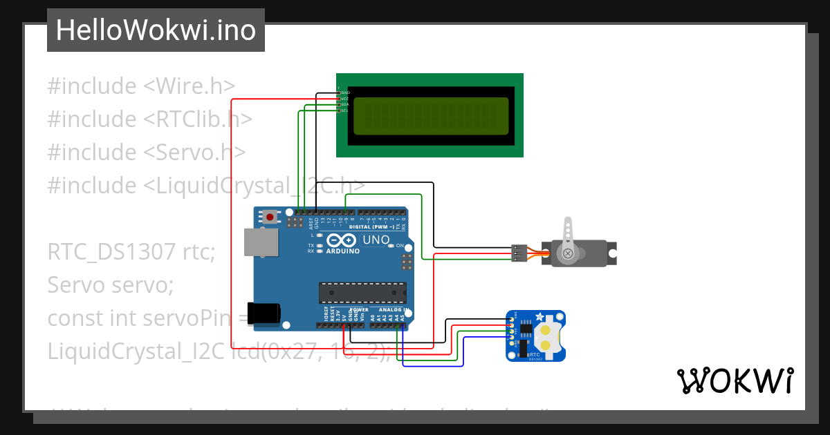 UAS sistem digital pemberi makan ikan otomatis.ino - Wokwi ESP32, STM32, Arduino Simulator