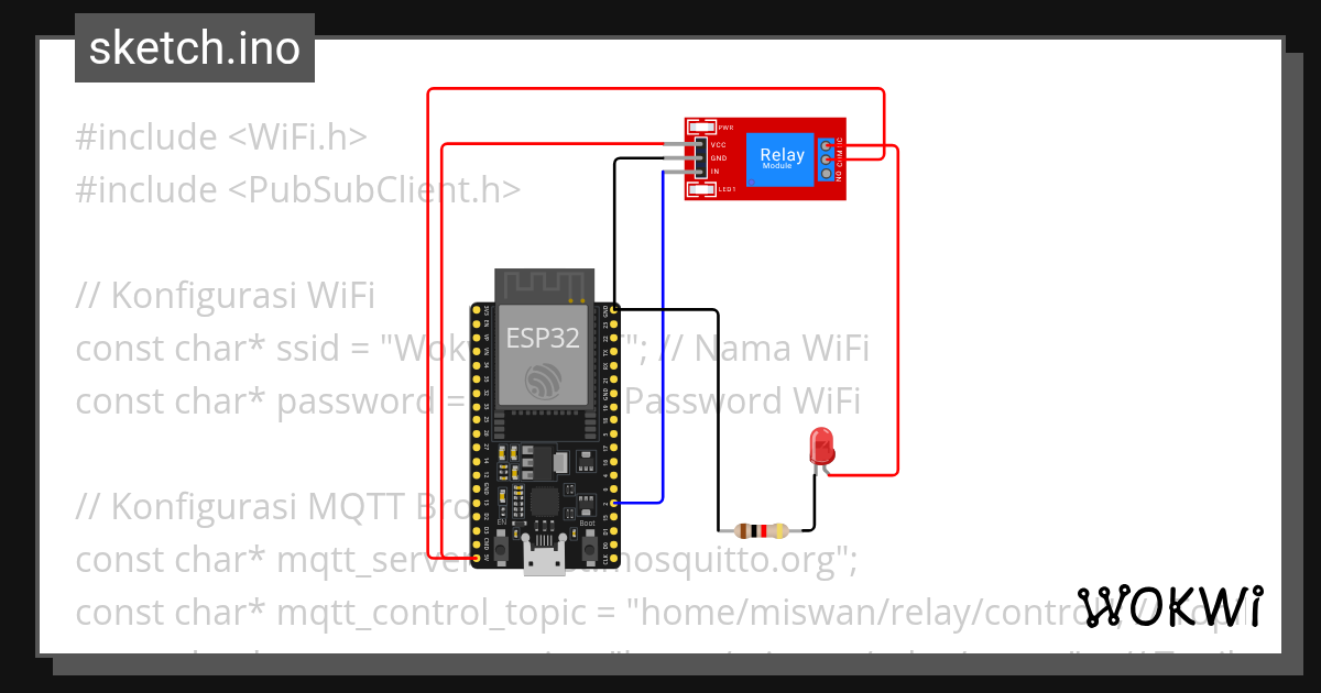 mqtt relay - Wokwi ESP32, STM32, Arduino Simulator