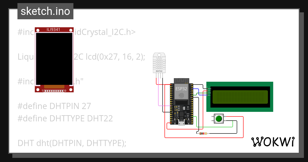20.01.68 icd i2c +DHT22 - Wokwi ESP32, STM32, Arduino Simulator