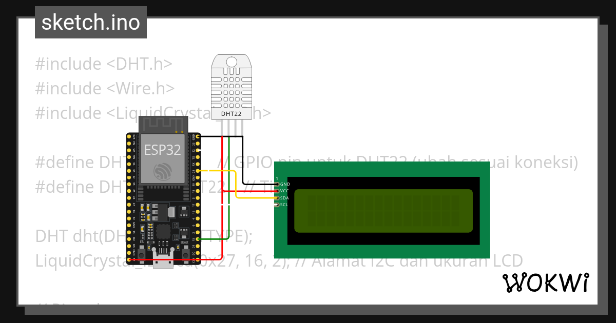 Monitoriing AYam - Wokwi ESP32, STM32, Arduino Simulator