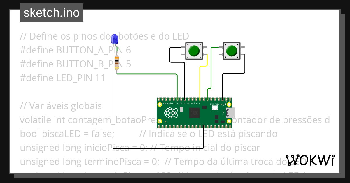 Botão_LED2 - Wokwi ESP32, STM32, Arduino Simulator