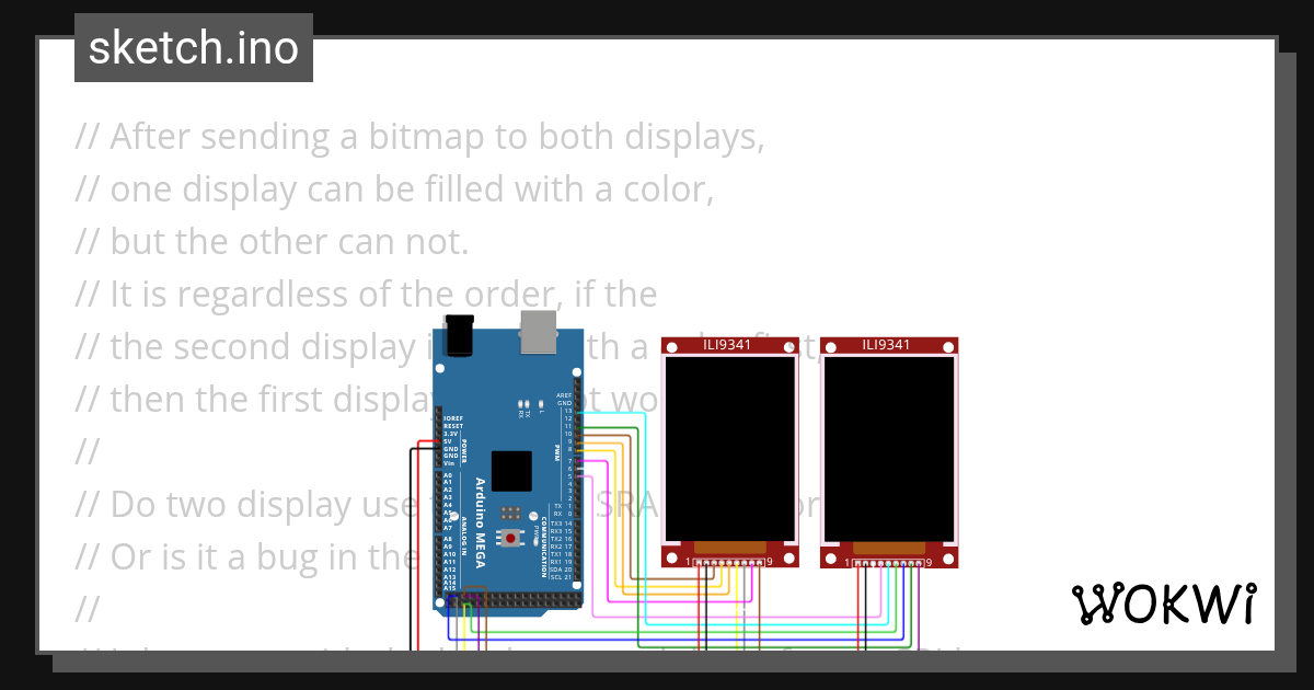 Test with ILI9341. The second display after a bitmap can not be filled ...