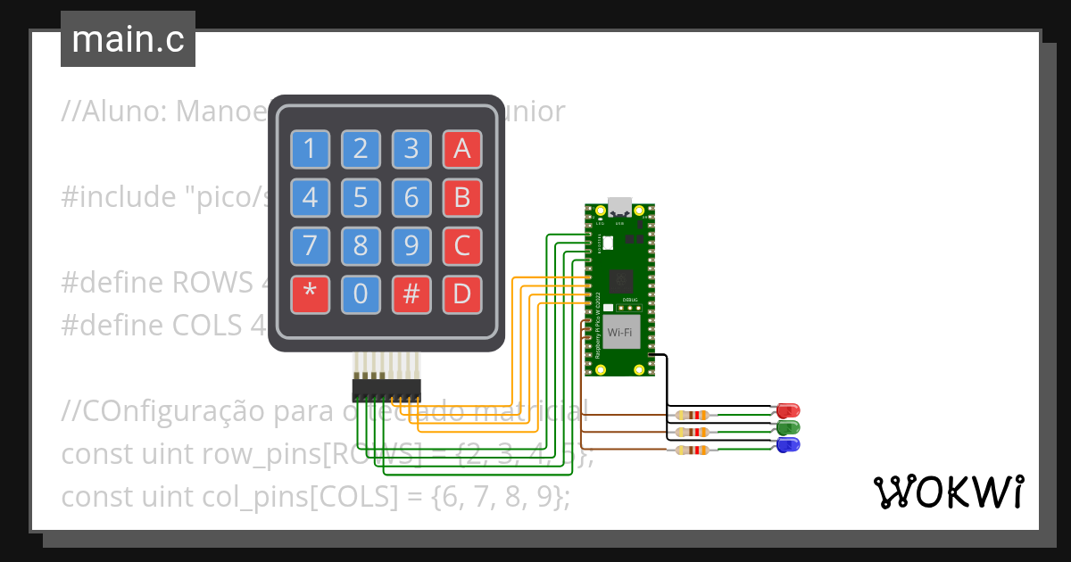 Atividade Teclado Matricial - Wokwi ESP32, STM32, Arduino Simulator