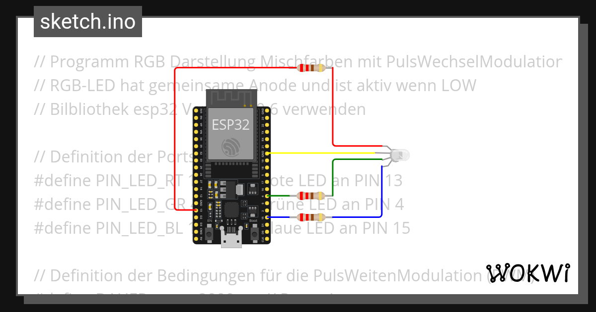 Projekt_RGB-Darstellung-Mischfarben - Wokwi ESP32, STM32, Arduino Simulator
