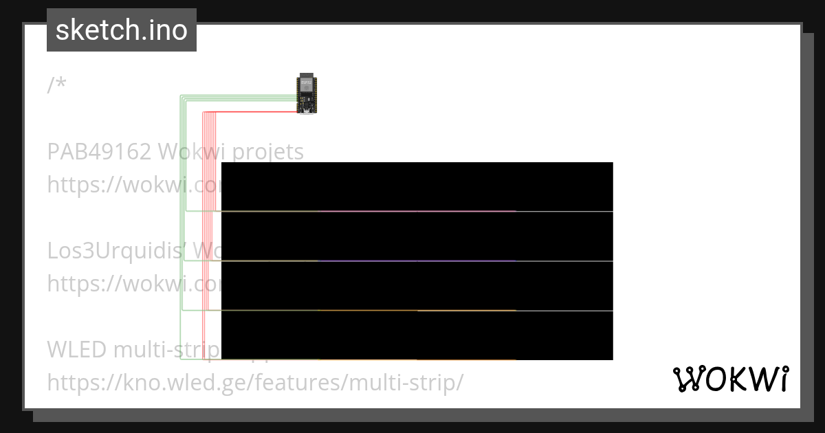 8x64 Static, Scroll, Fade - Wokwi ESP32, STM32, Arduino Simulator