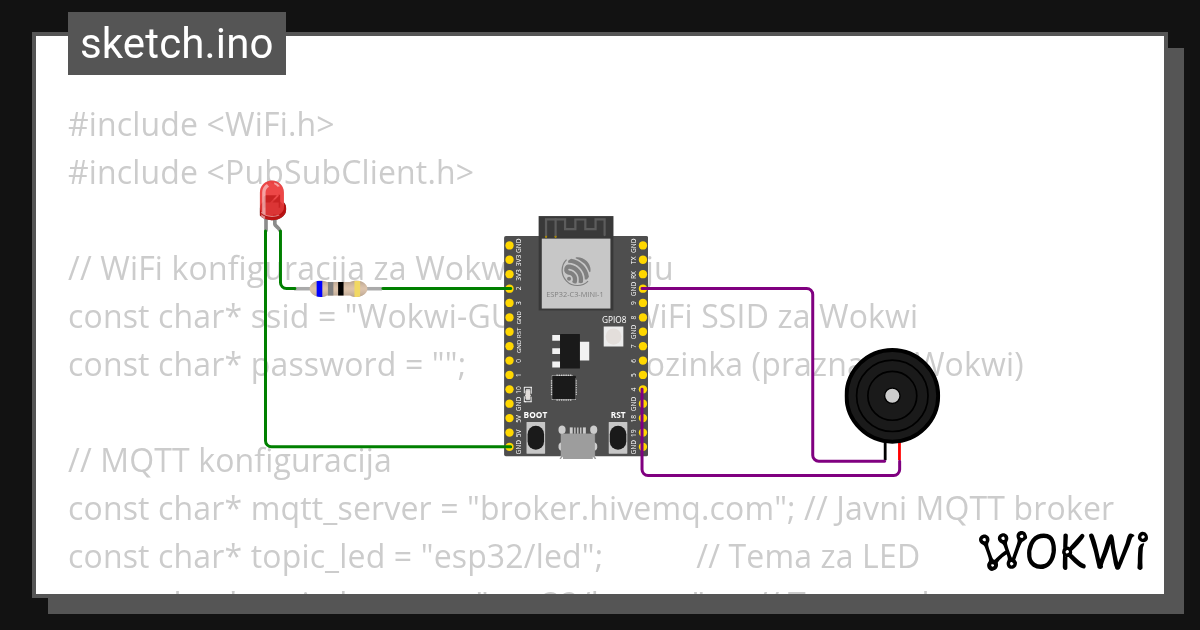 Pametni_privjesak_za_ključeve - Wokwi ESP32, STM32, Arduino Simulator