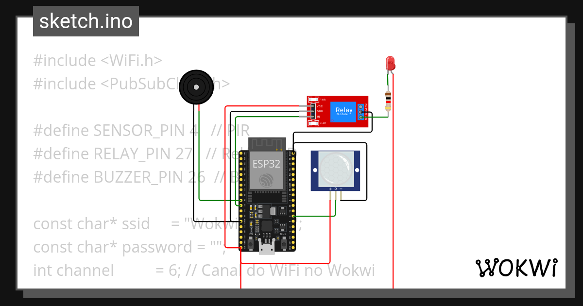 Projeto de Alarme residencial - Wokwi ESP32, STM32, Arduino Simulator