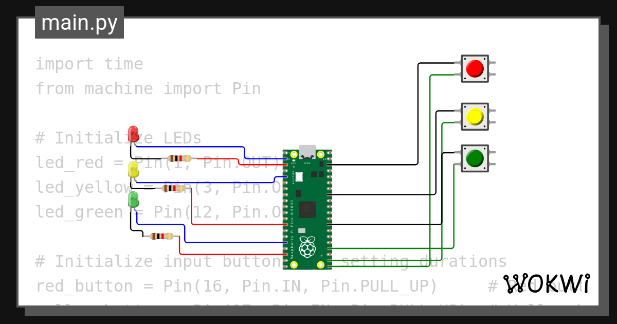 Traffic System Wokwi Esp32 Stm32 Arduino Simulator 7665