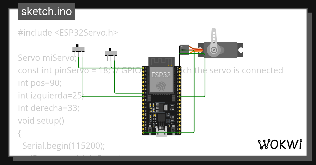 esp32 con servo - Wokwi ESP32, STM32, Arduino Simulator