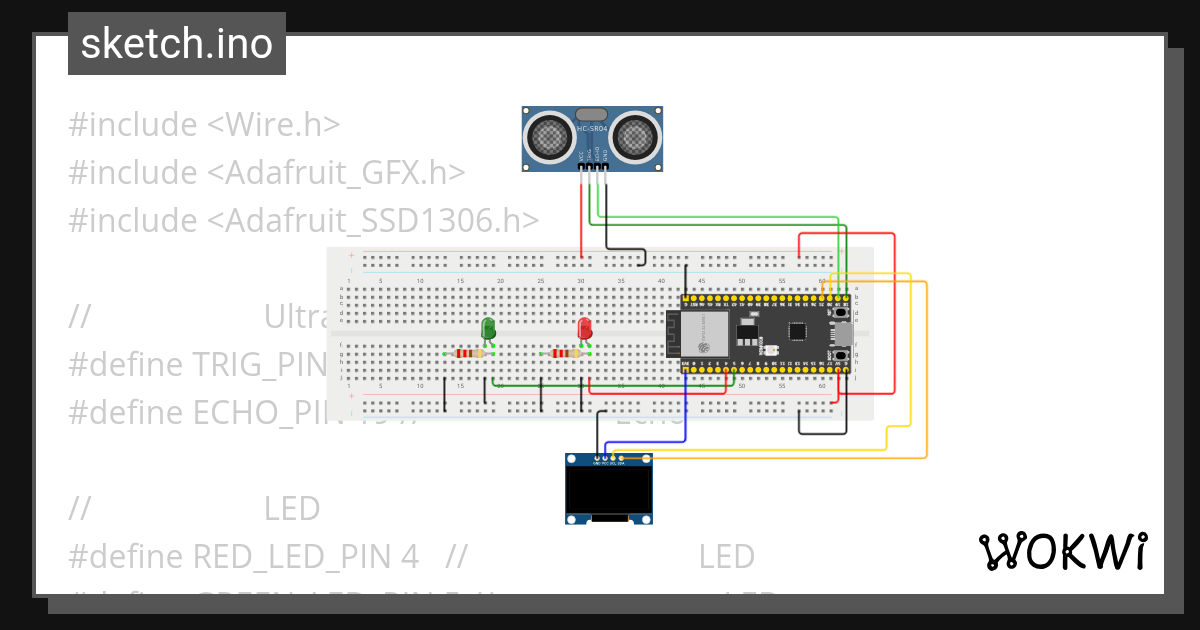 ultra sonic - Wokwi ESP32, STM32, Arduino Simulator