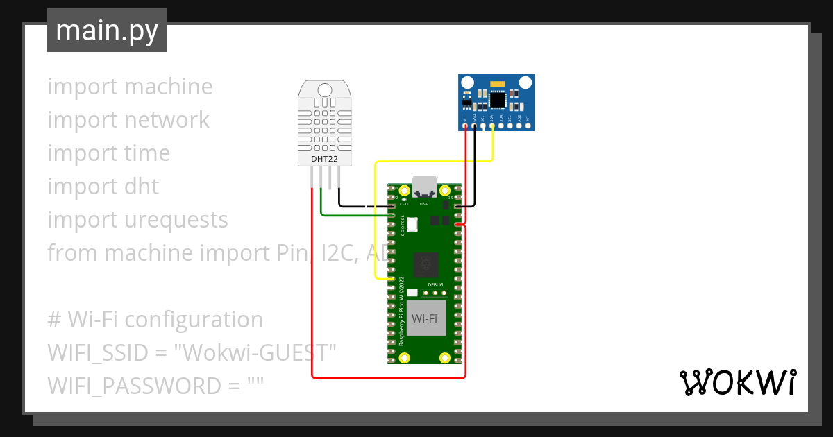 Raspberry Pi Pico W - MPU6050 & DHT22 & POT-HG (MOISTURE SENSOR) & ThingSpeak Copy - Wokwi ESP32 ...