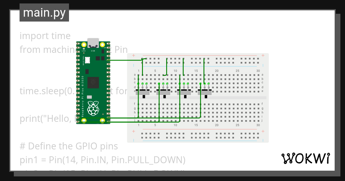 Basic binary encoder - Wokwi ESP32, STM32, Arduino Simulator