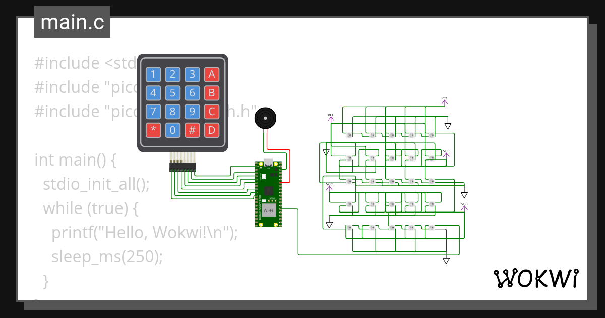 matriz de leds - Wokwi ESP32, STM32, Arduino Simulator matriz de leds - Wokwi ESP32, STM32, Arduino Simulator