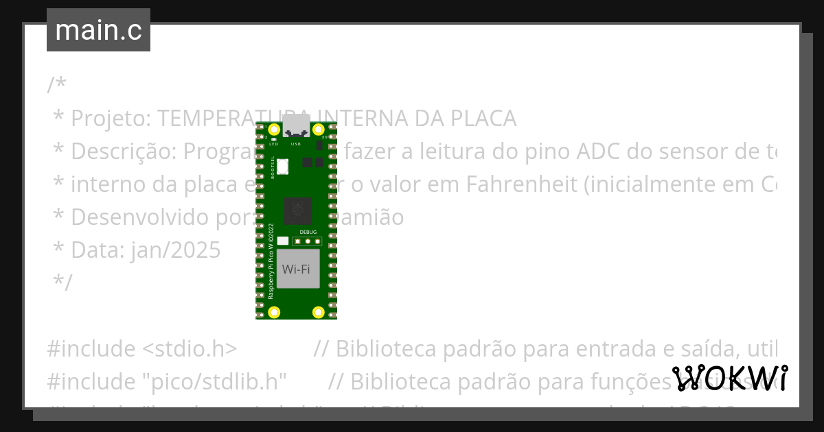 Temperatura - Wokwi ESP32, STM32, Arduino Simulator