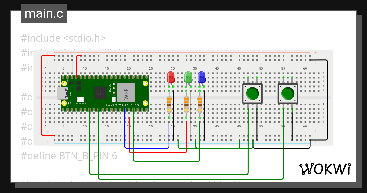Tres_LEDS - Wokwi ESP32, STM32, Arduino Simulator